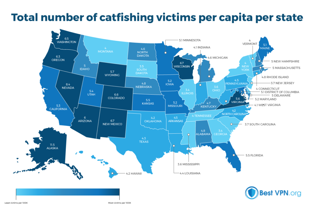 States with the Highest Catfishing Rates – 2022 - BestVPN.org
